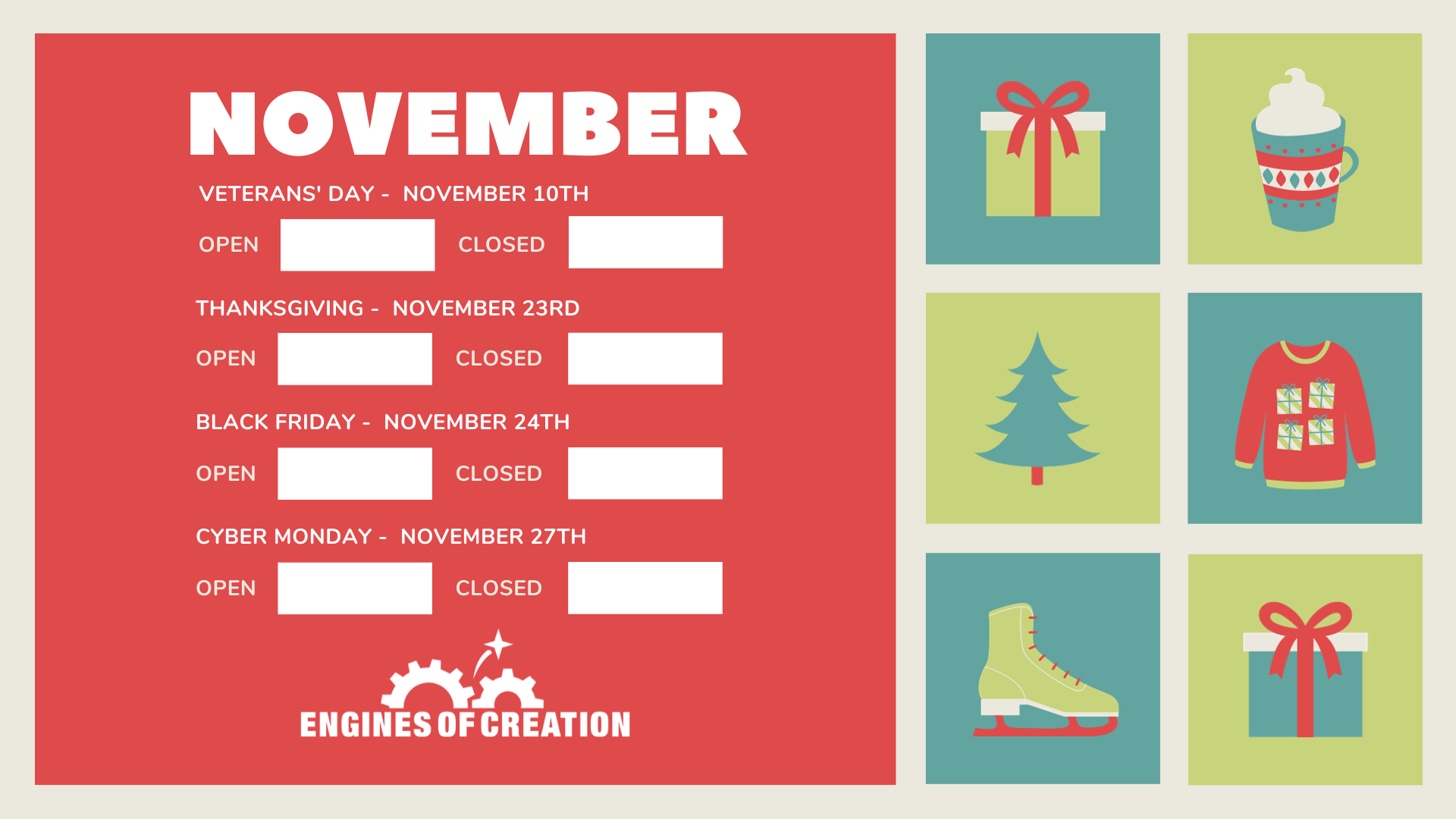 Let Customers Know Your Holiday Hours - Engines of Creation Web Design ...