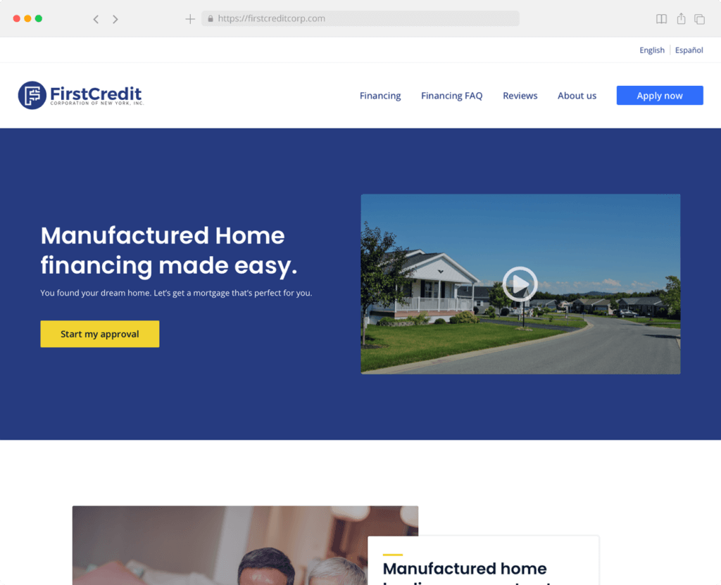 Case Study: First Credit Corporation - Engines of Creation Web Design & SEO